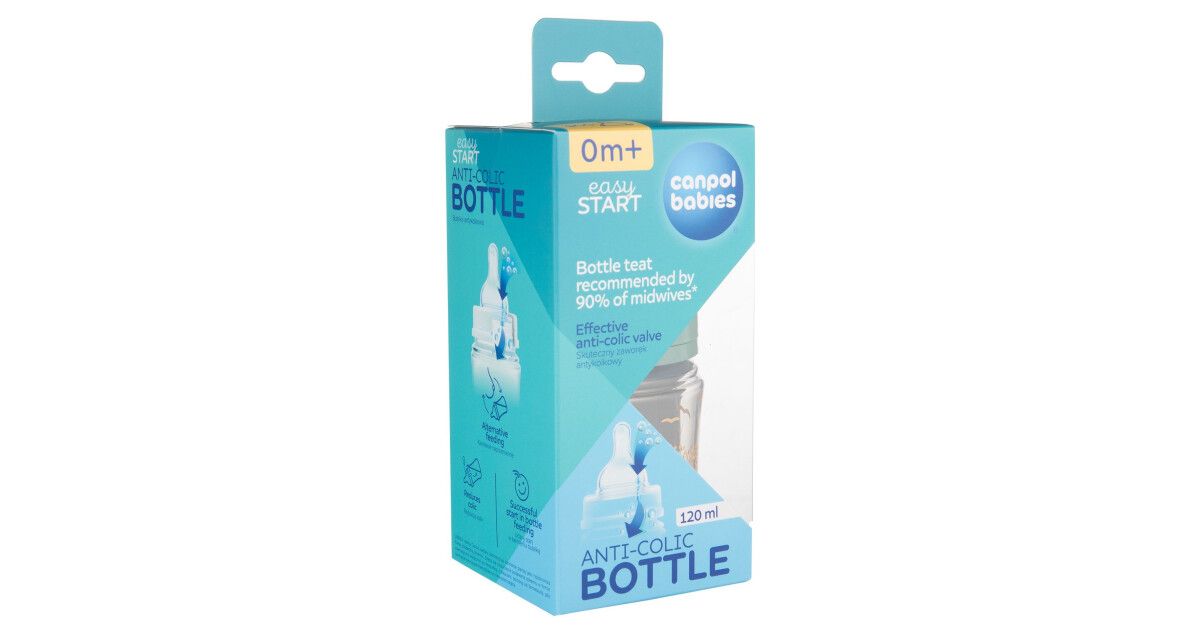 Canpol babies Пляшка антиколікова з широким отвором 120 мл Easystart ...